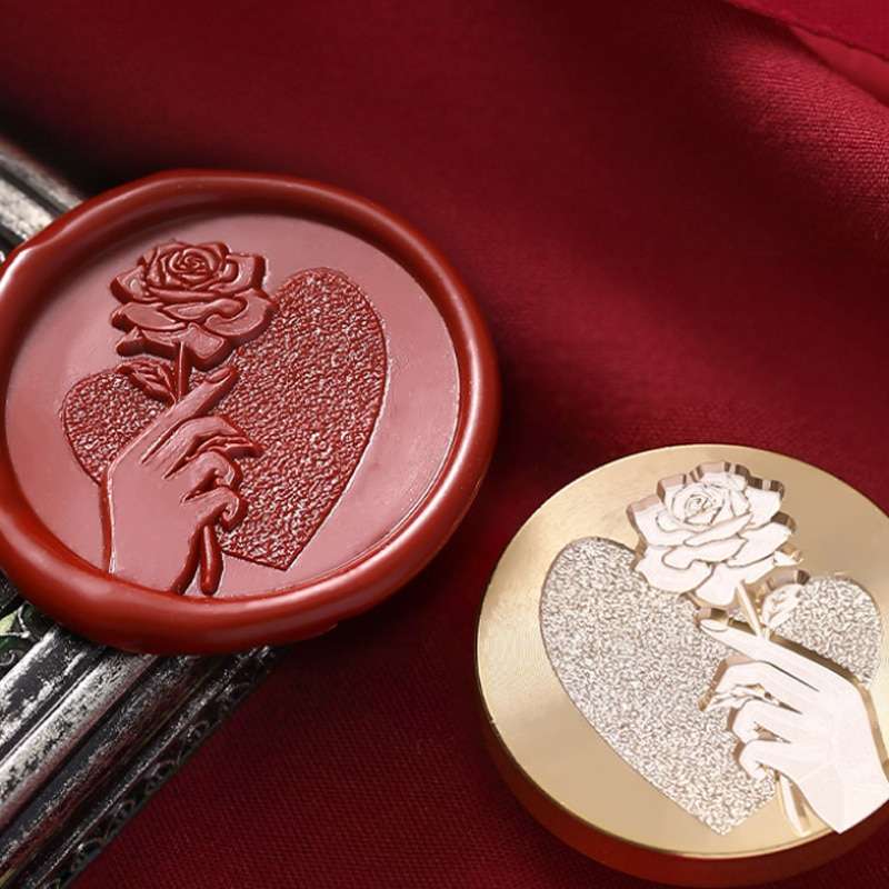 Sello corazón rosa – Cera y Sellos